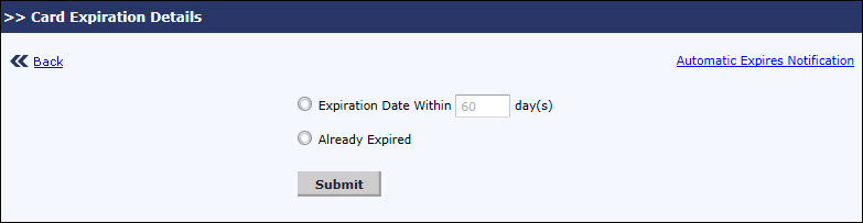 Card Expiration Details