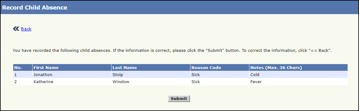 Group Sign In with Absence Alert