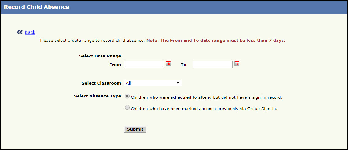 Record Child Absence